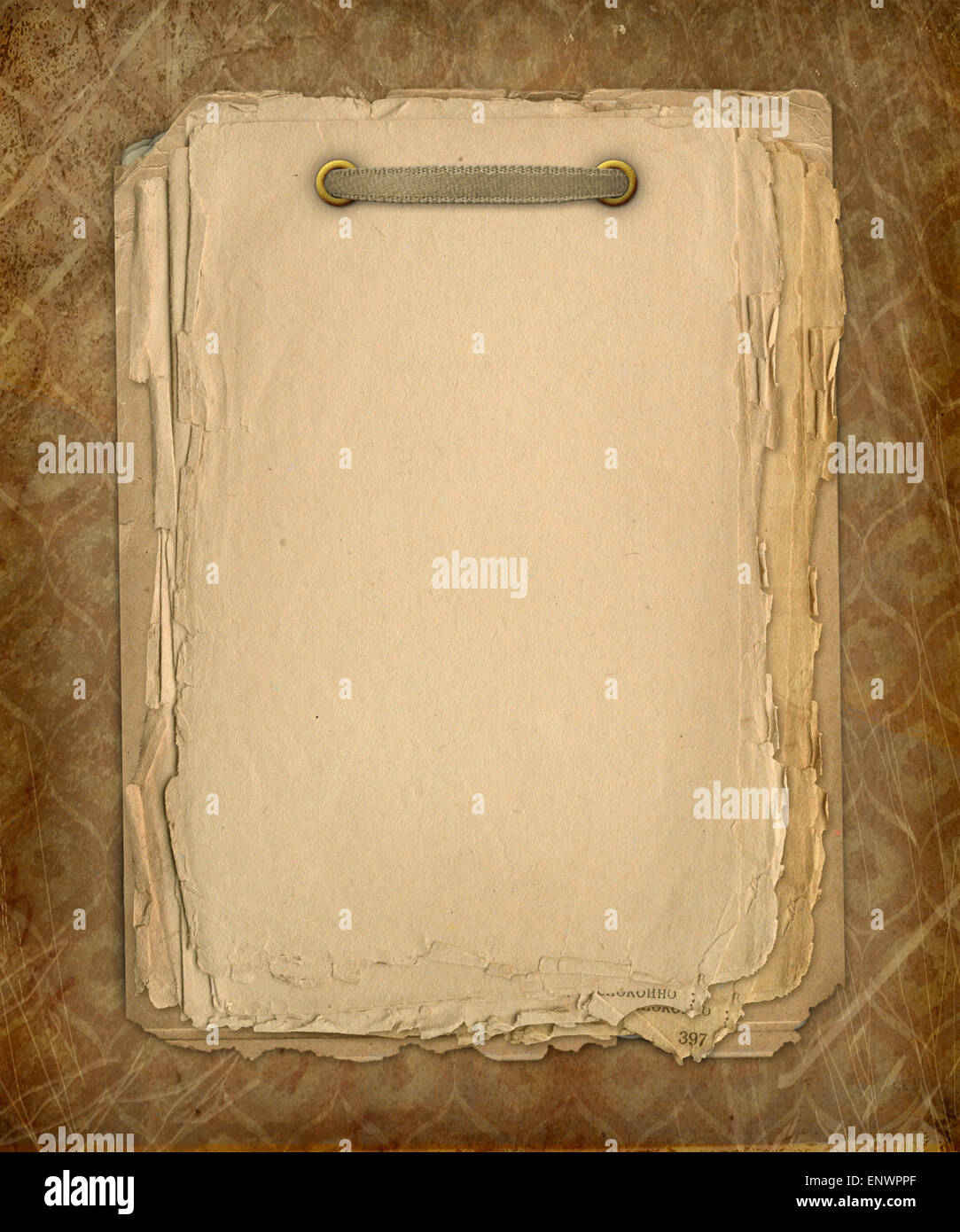 Grunge copybook for information in scrapbooking style with ribbon Stock ...