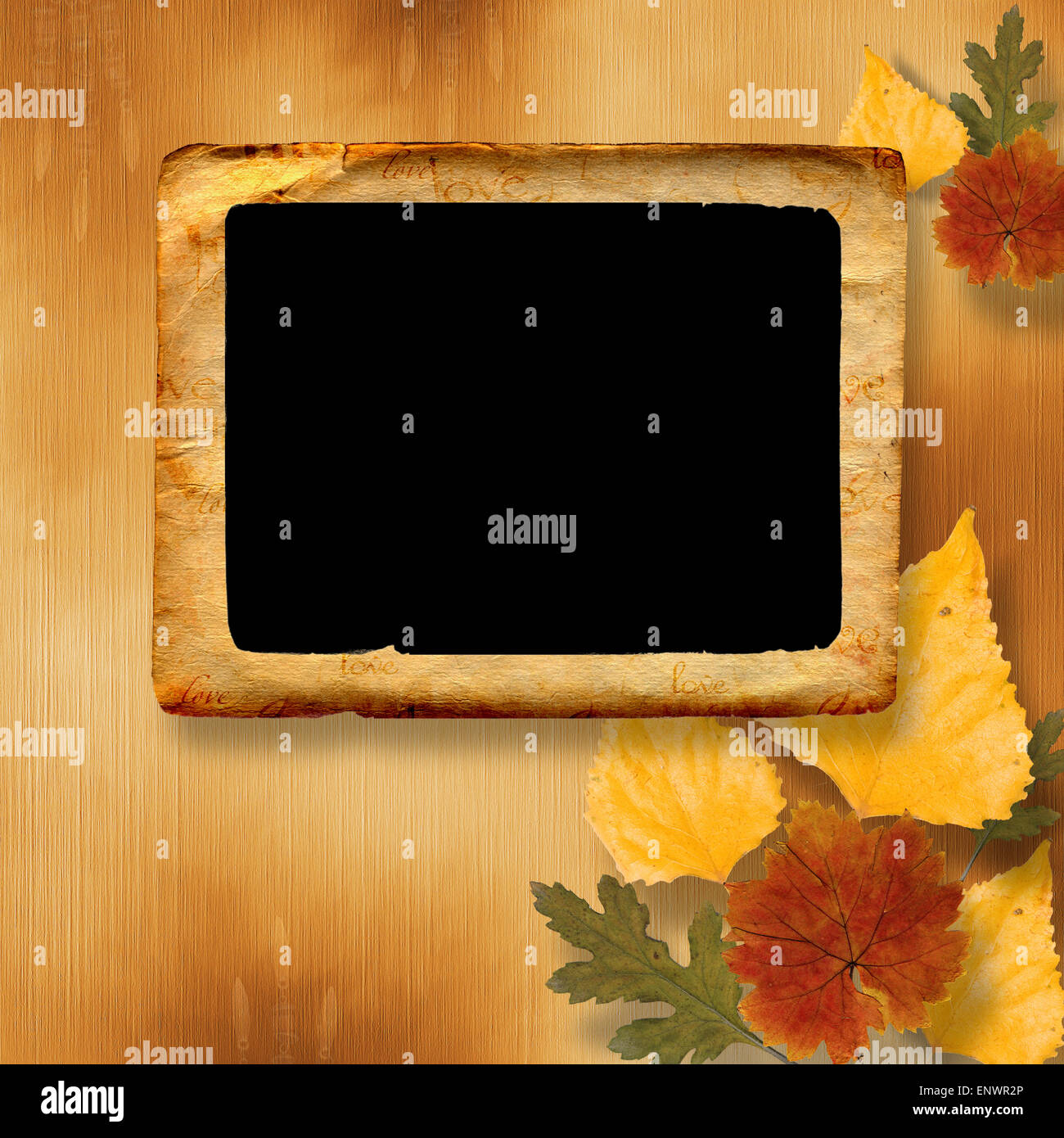 Grunge papers design in scrapbooking style with frame and autumn ...