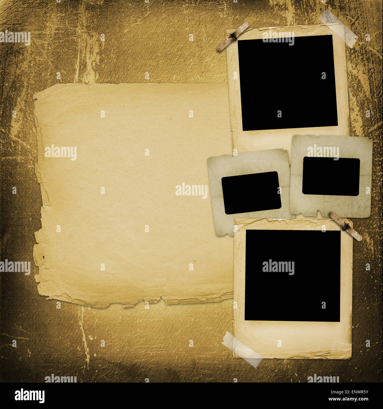 Old grunge paper slides on the ancient background Stock Photo - Alamy