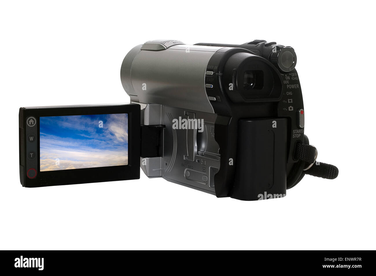 Digital video camera. Gently isolated without shadows on a white ...