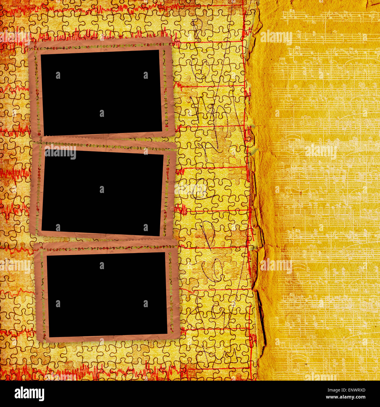 Old grunge paper frames on the ancient background Stock Photo - Alamy