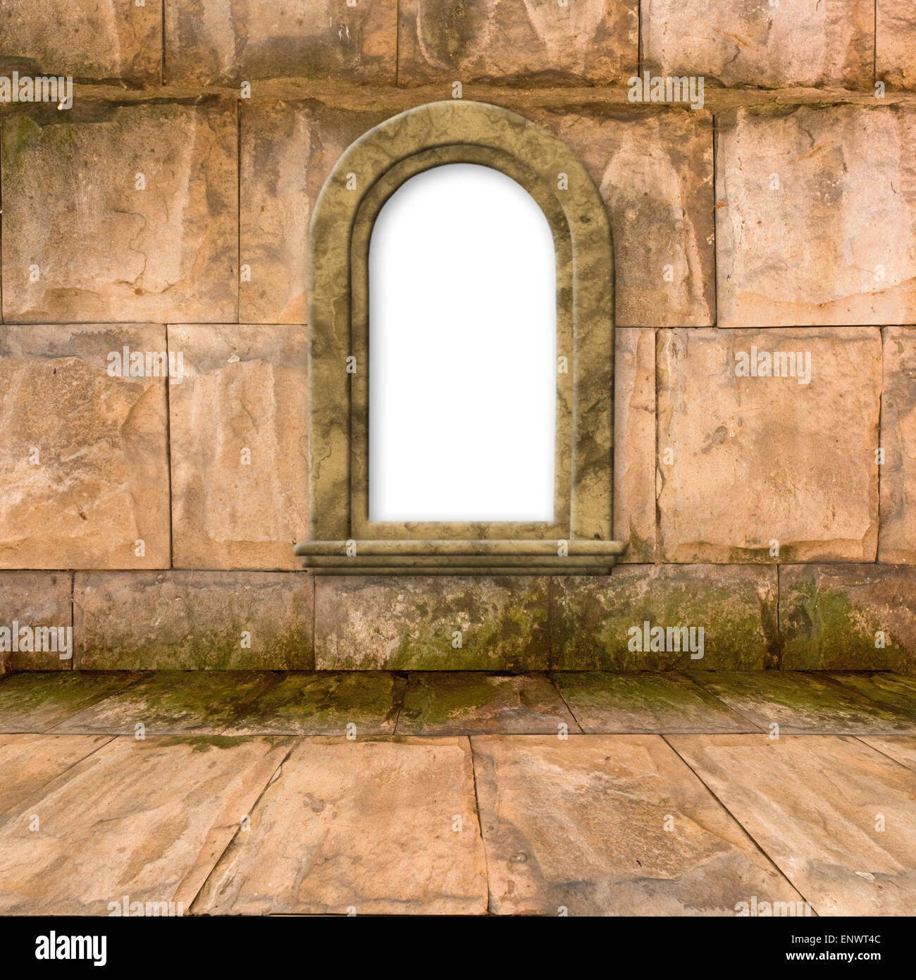 The old stone room with window in Victorian style Stock Photo - Alamy