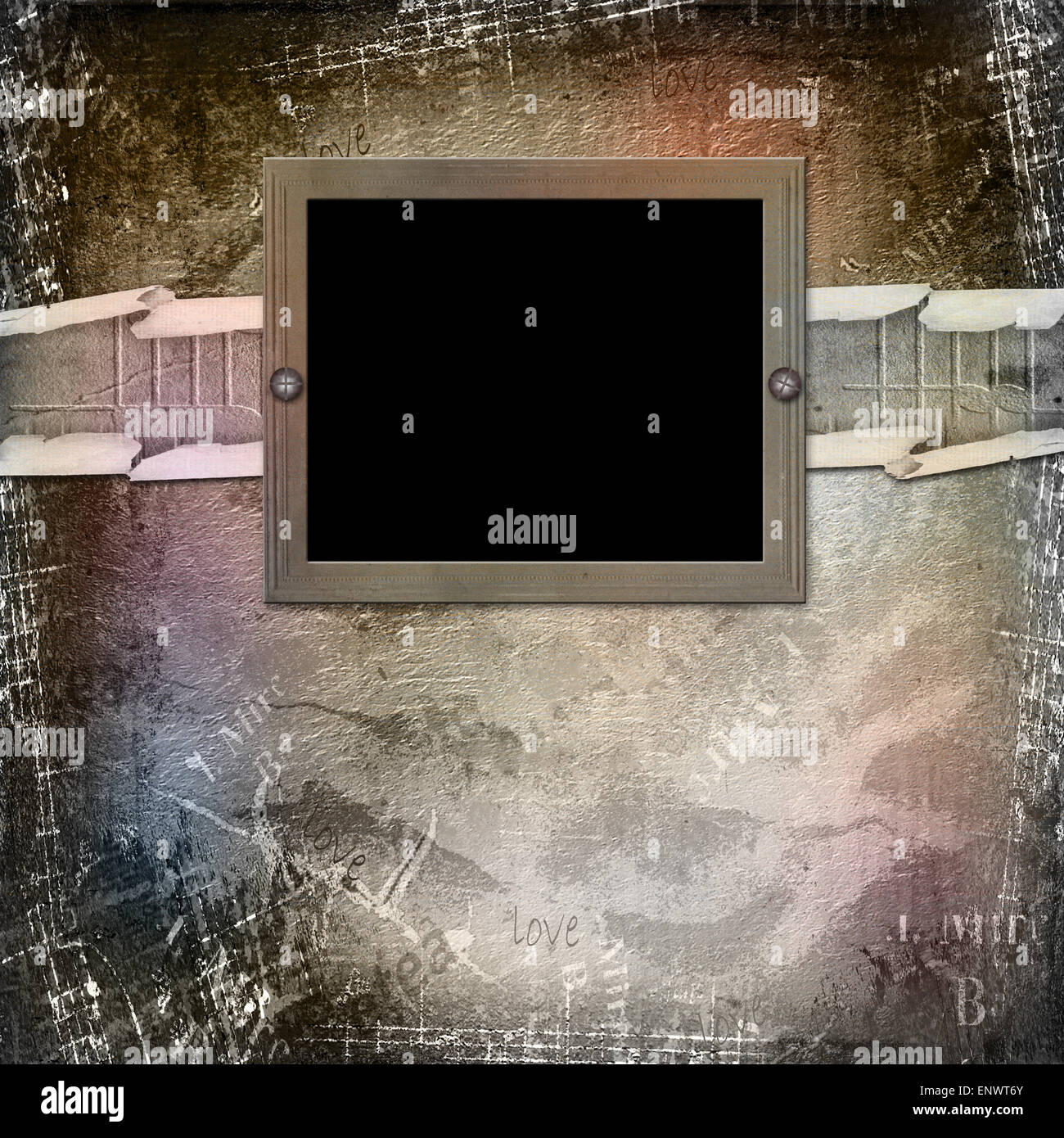 Old grunge paper slides on the ancient background Stock Photo - Alamy