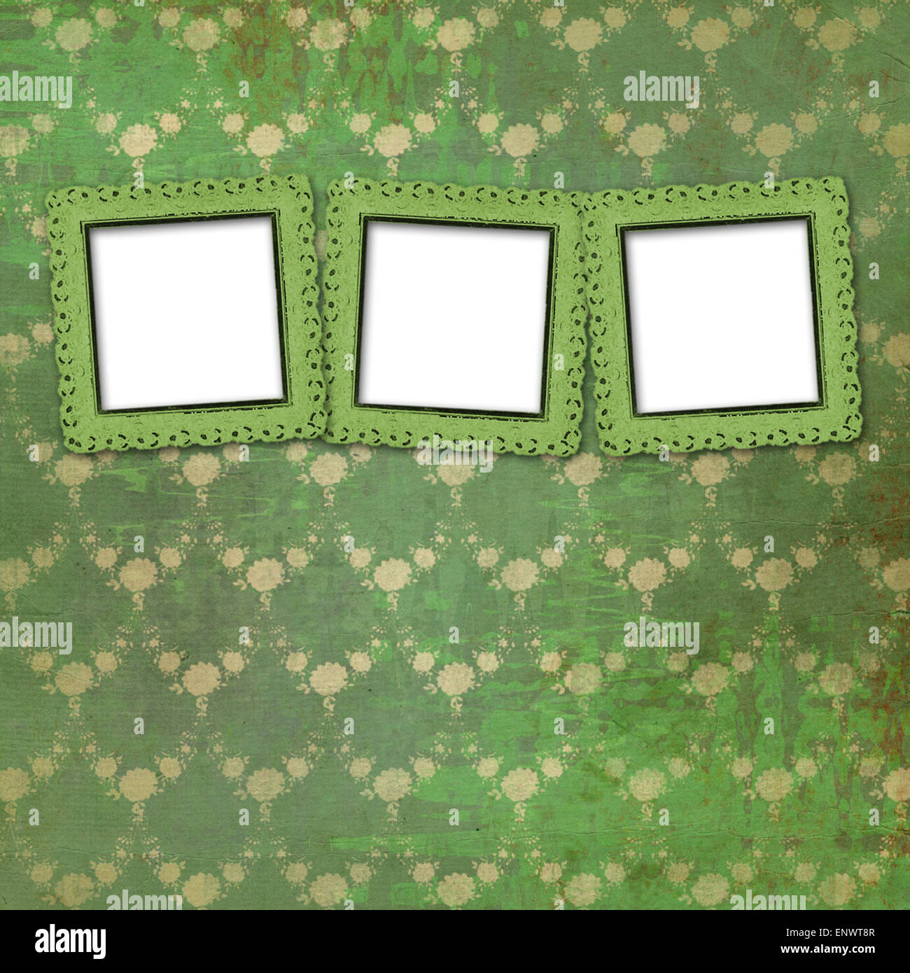 Three frames for photos on the floral background Stock Photo - Alamy