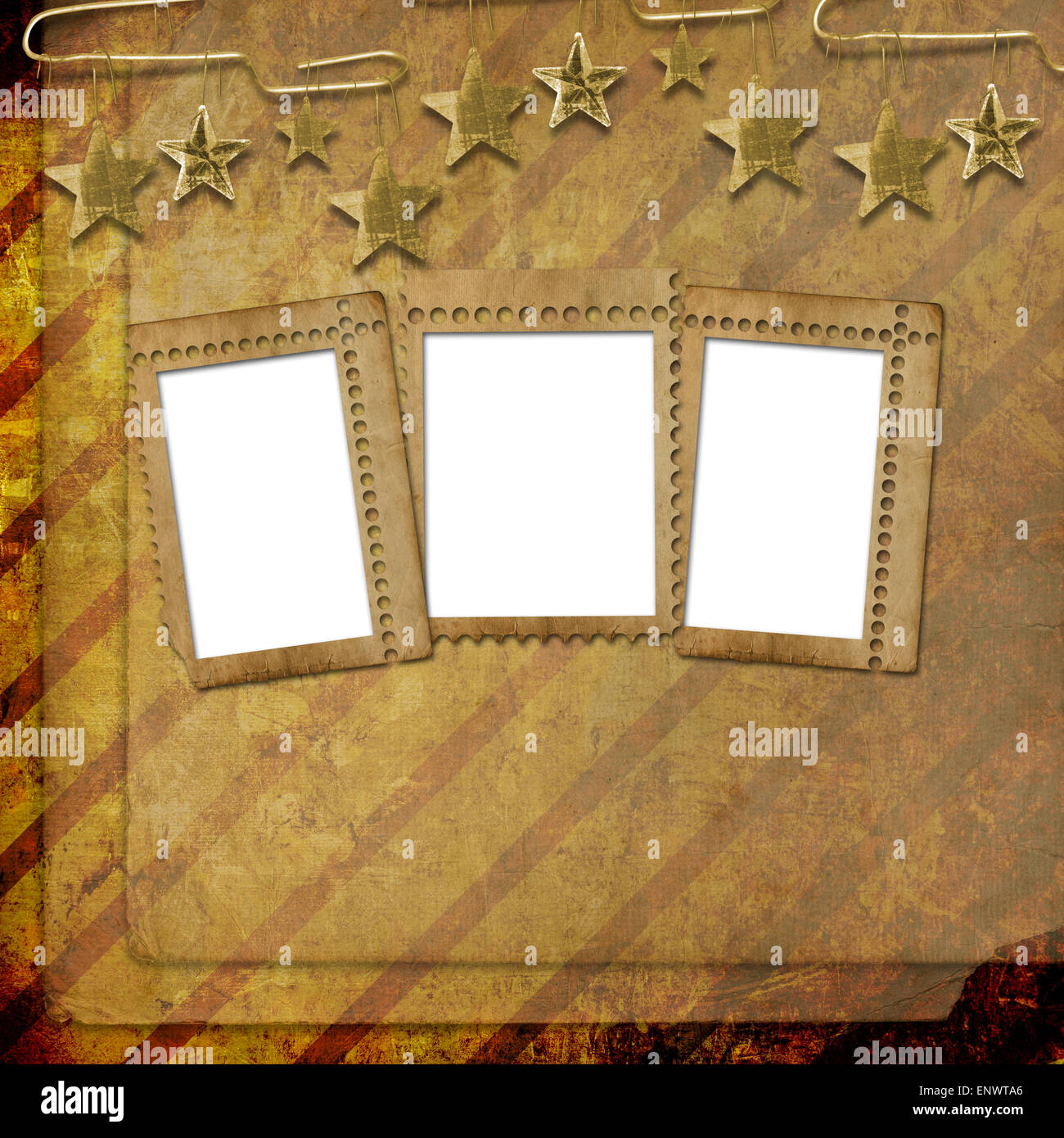 Abstract untidy ancient background in scrapbooking style with frame ...
