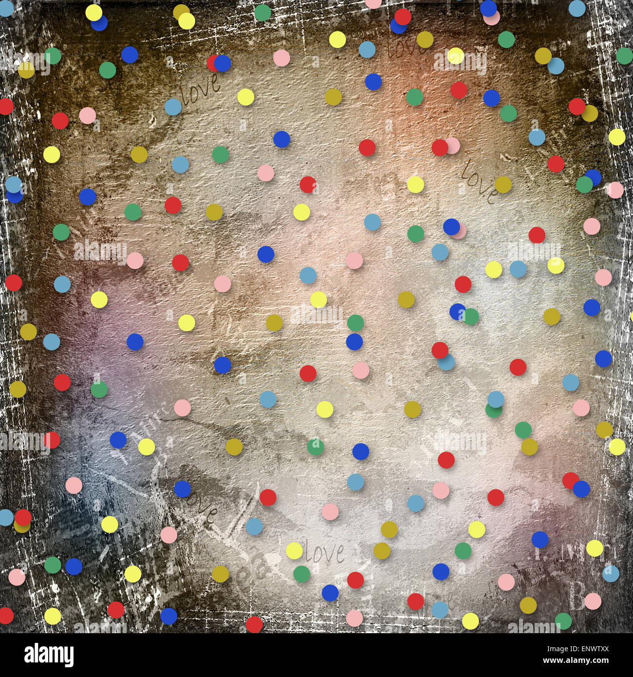 abstract scratch paper background with multicolored confetti Stock ...