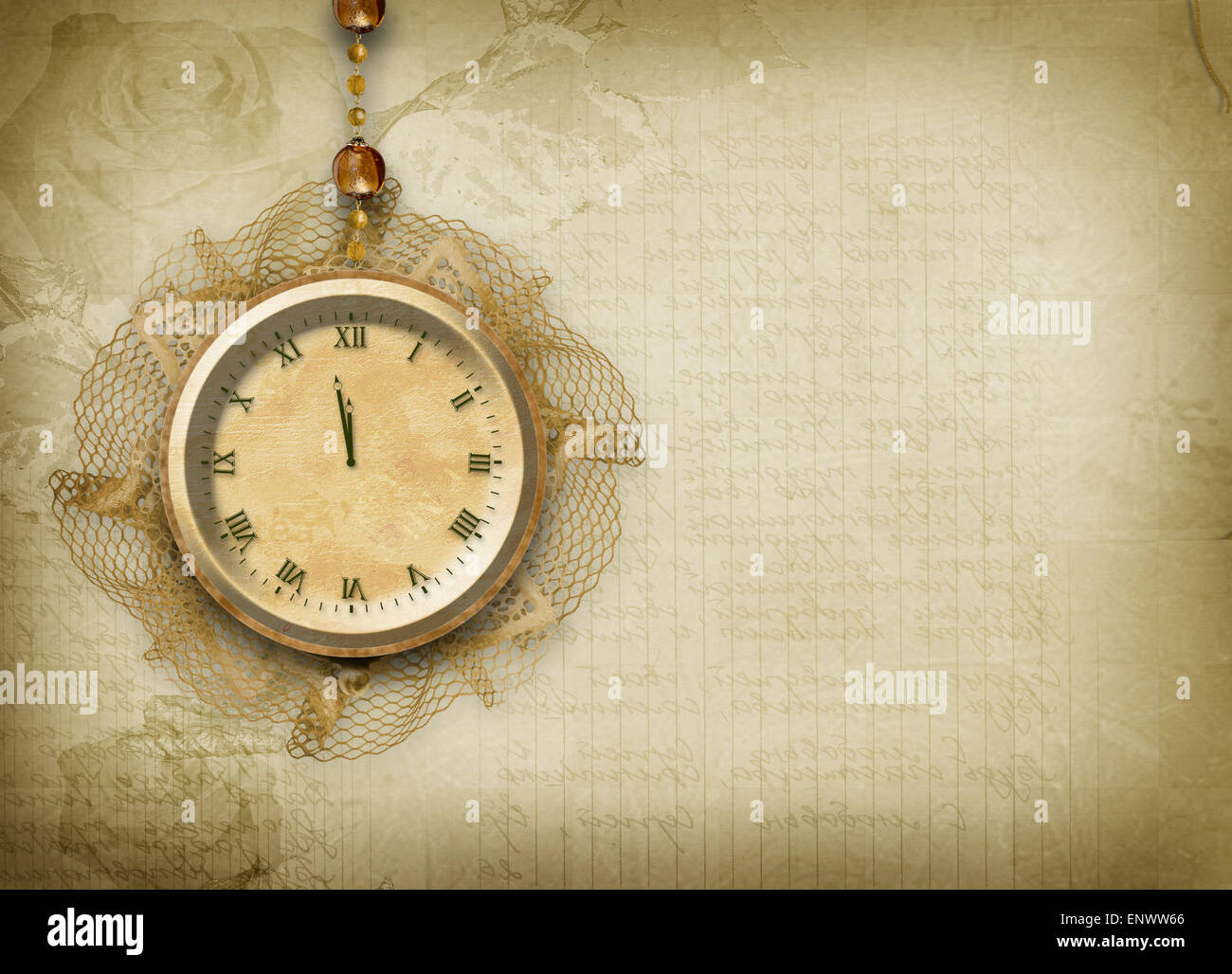 Antique clock face with lace on the abstract background Stock Photo - Alamy