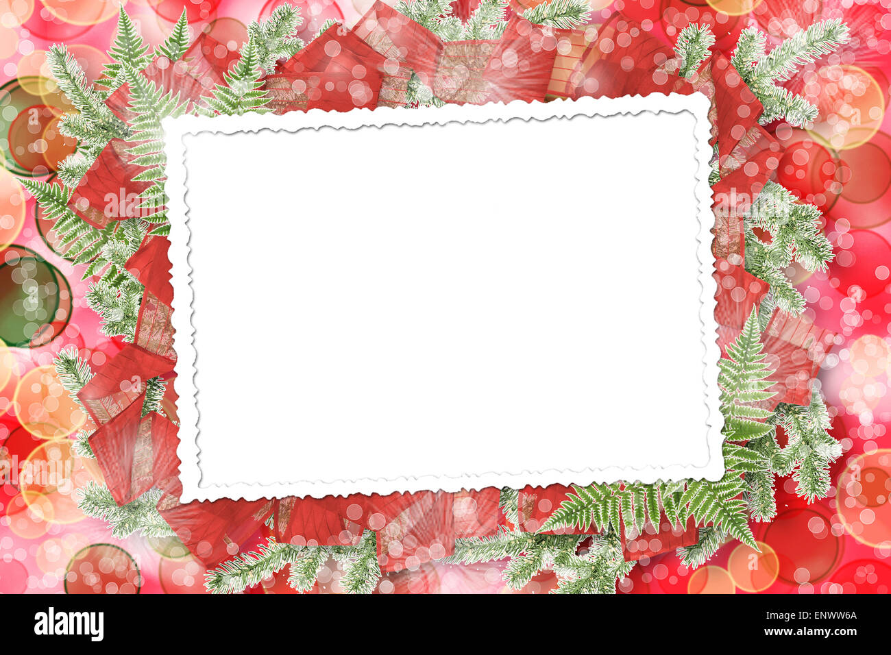 Abstract blur boke background with paper frame and bunch of twigs ...