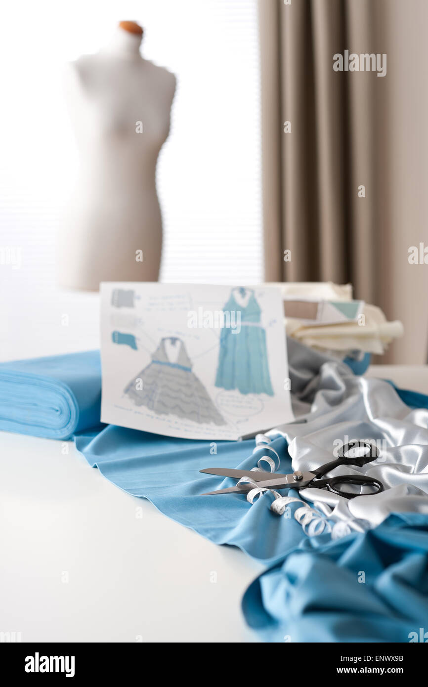 Fashion designer studio with professional equipment Stock Photo - Alamy