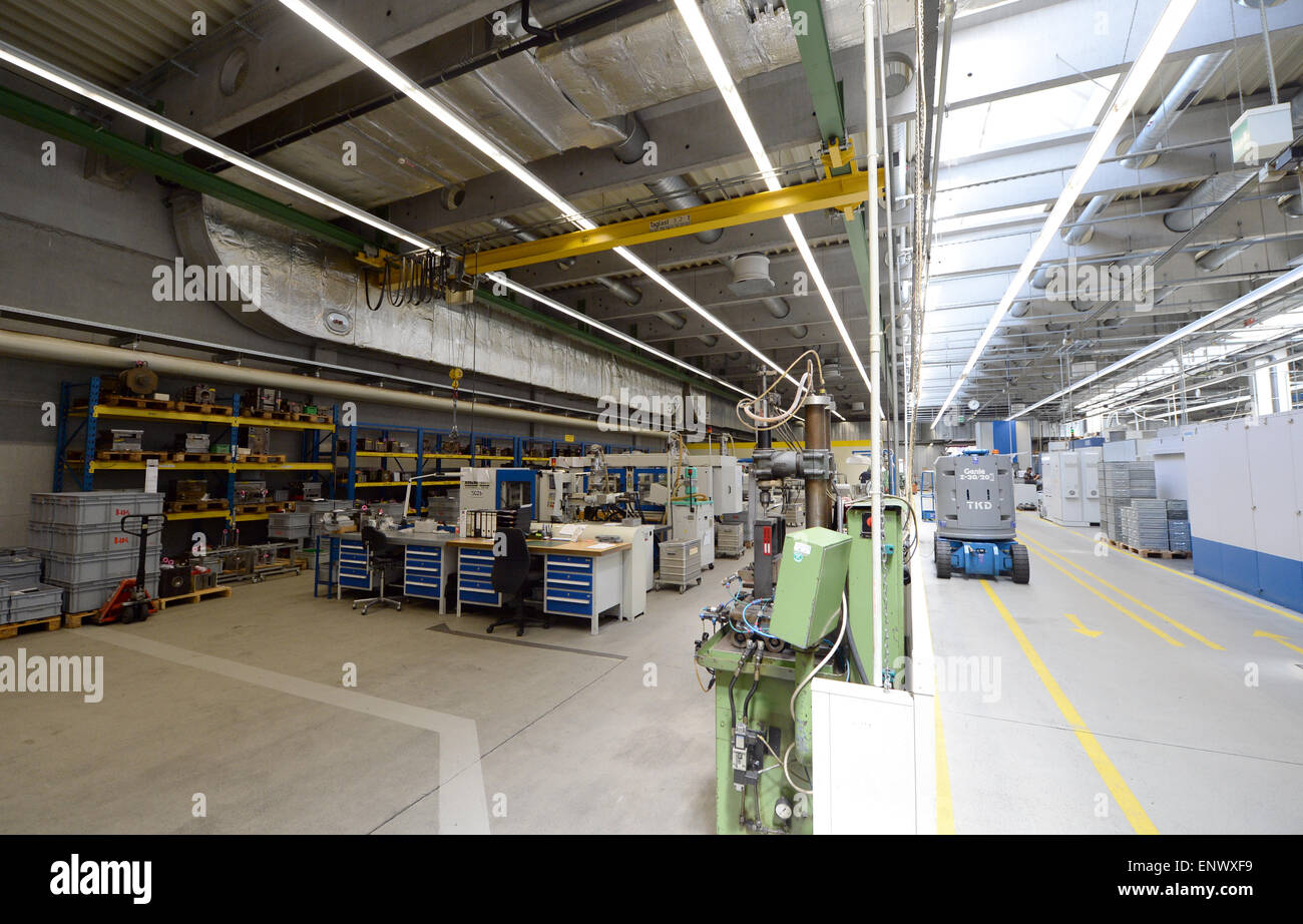 Oberndorf, Germany. 07th May, 2015. A look into a production hall at ...