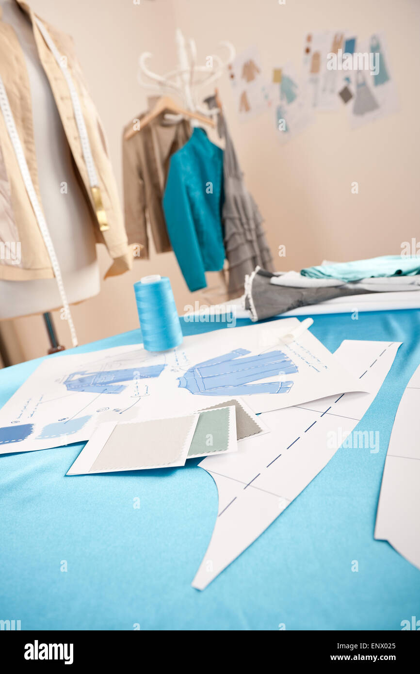 Fashion designer studio with professional equipment Stock Photo - Alamy