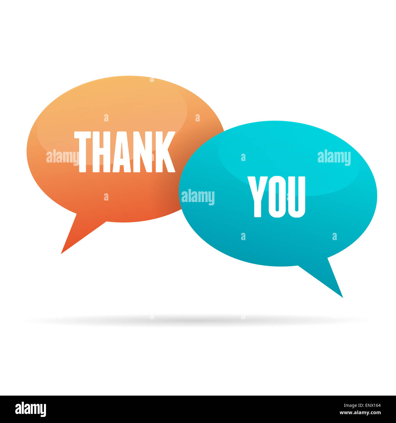 Vector illustration of two talk bubbles with a thank you text Stock ...