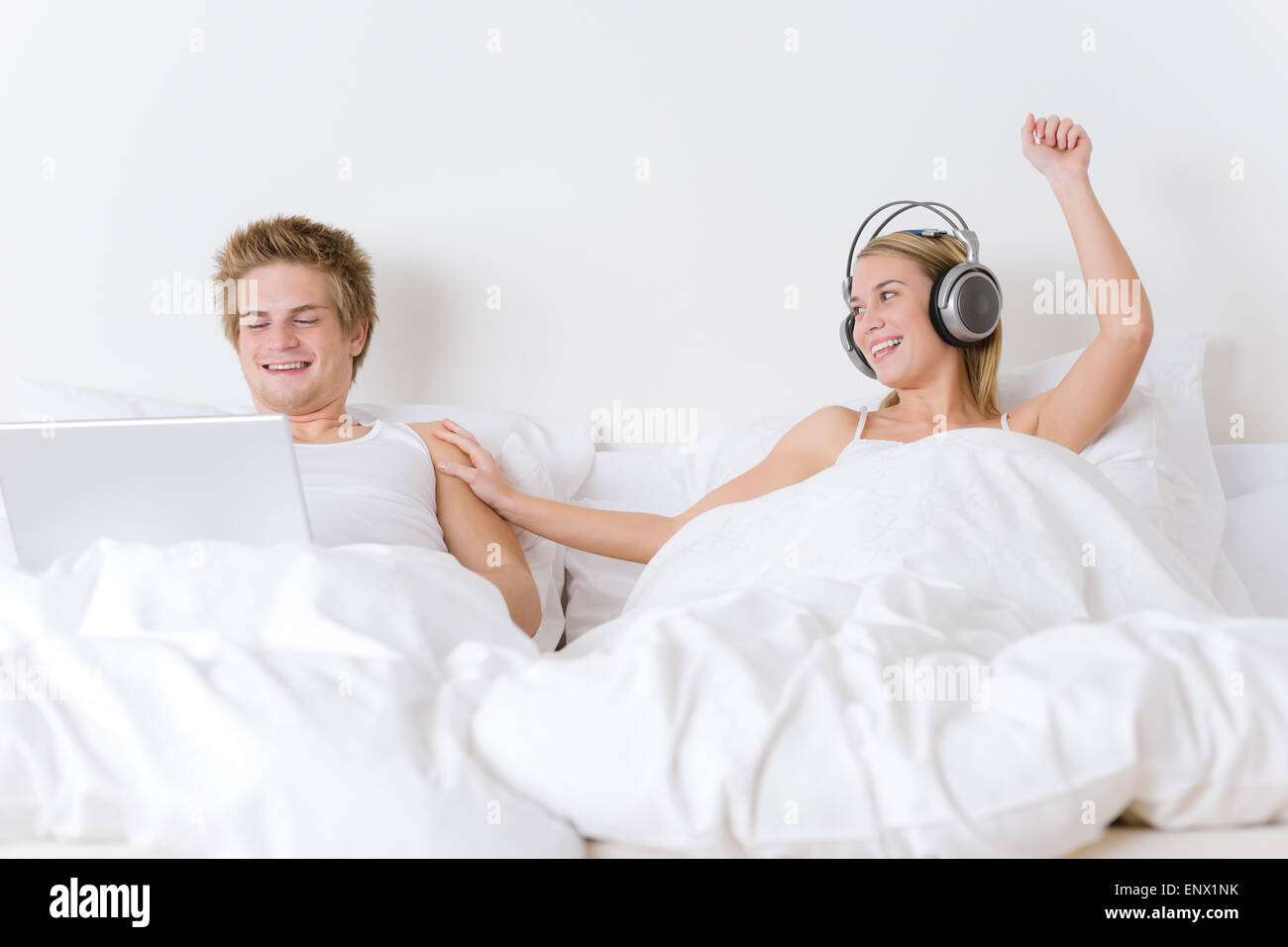 Man relax in bed hi-res stock photography and images - Alamy