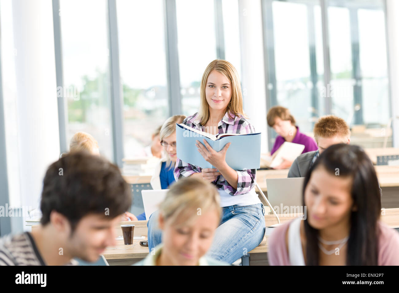 High school - group of students in classroom Stock Photo - Alamy