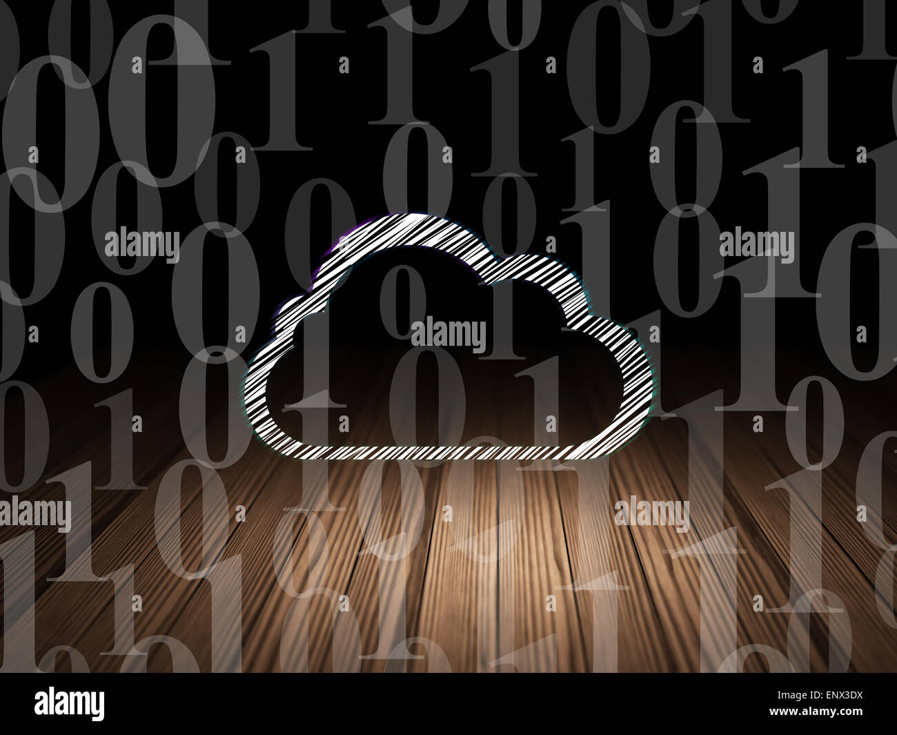 Cloud computing concept: Cloud in grunge dark room Stock Photo - Alamy