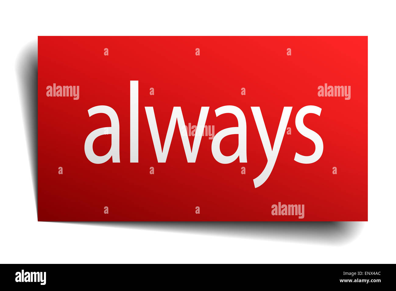 always red paper sign isolated on white Stock Photo - Alamy