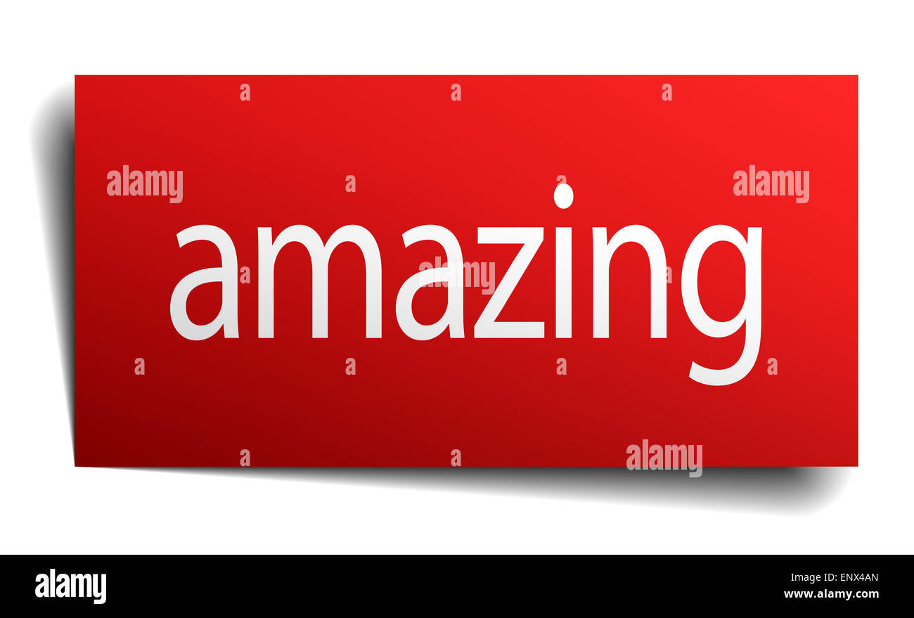 amazing red paper sign isolated on white Stock Photo - Alamy