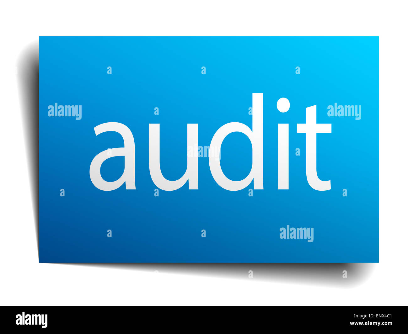 audit blue square isolated paper sign on white Stock Photo - Alamy