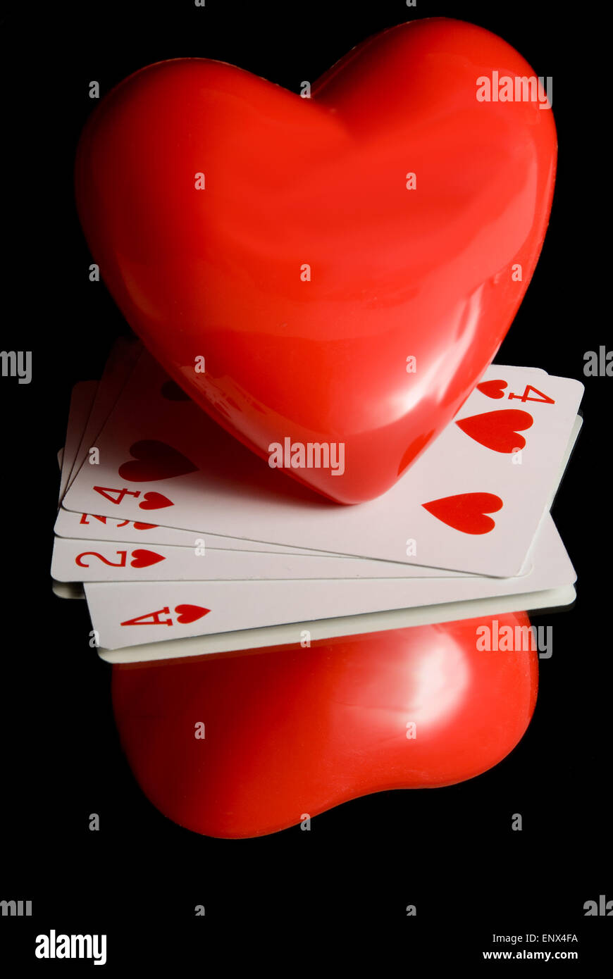 Heart and Playing Cards Stock Photo - Alamy