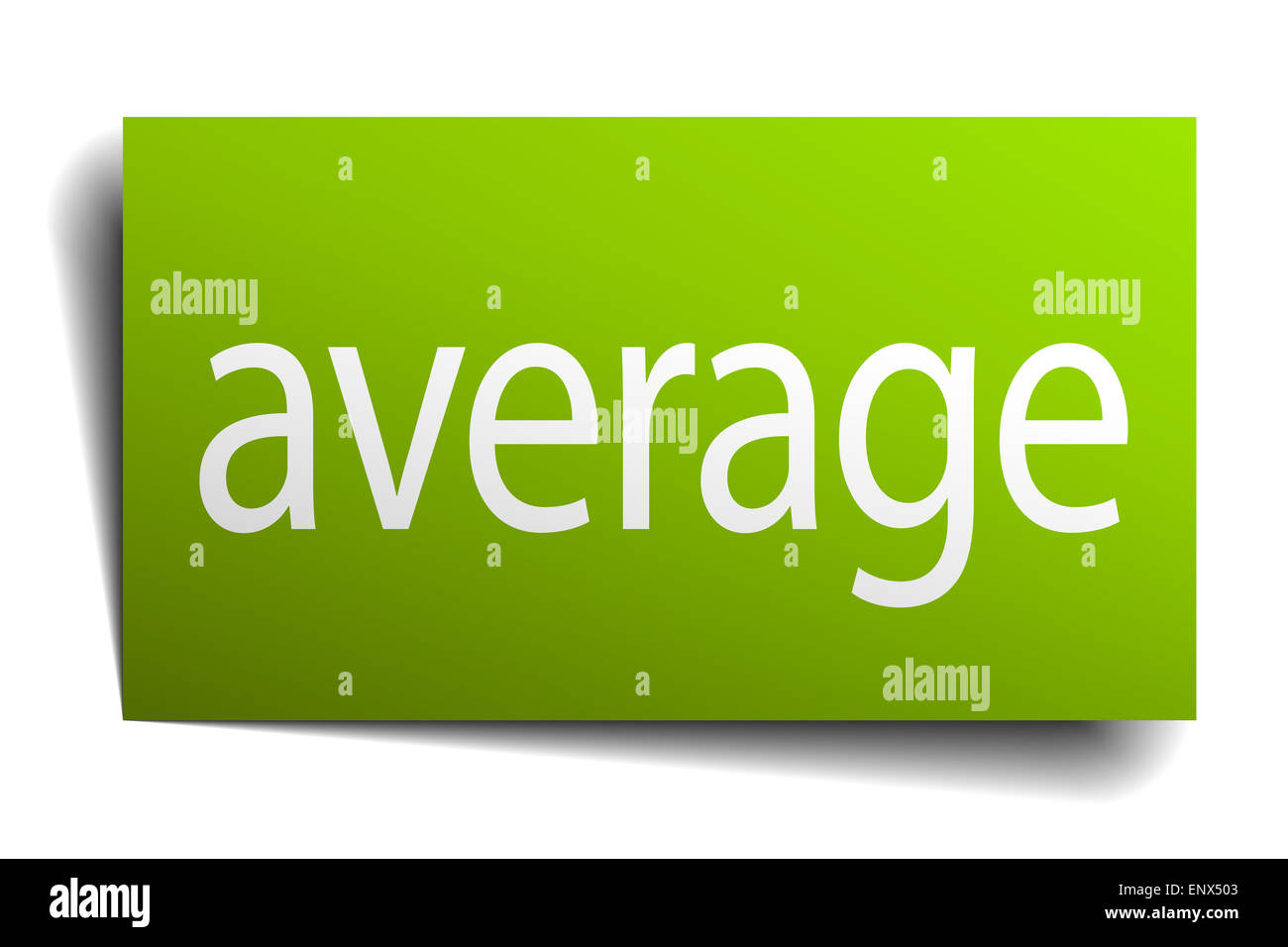 average green paper sign on white background Stock Photo - Alamy