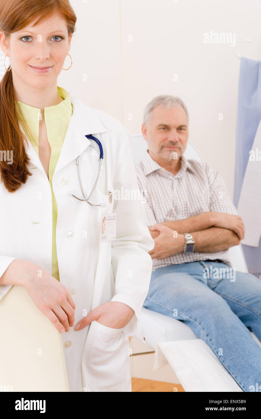 Doctor office - portrait female physician patient Stock Photo - Alamy