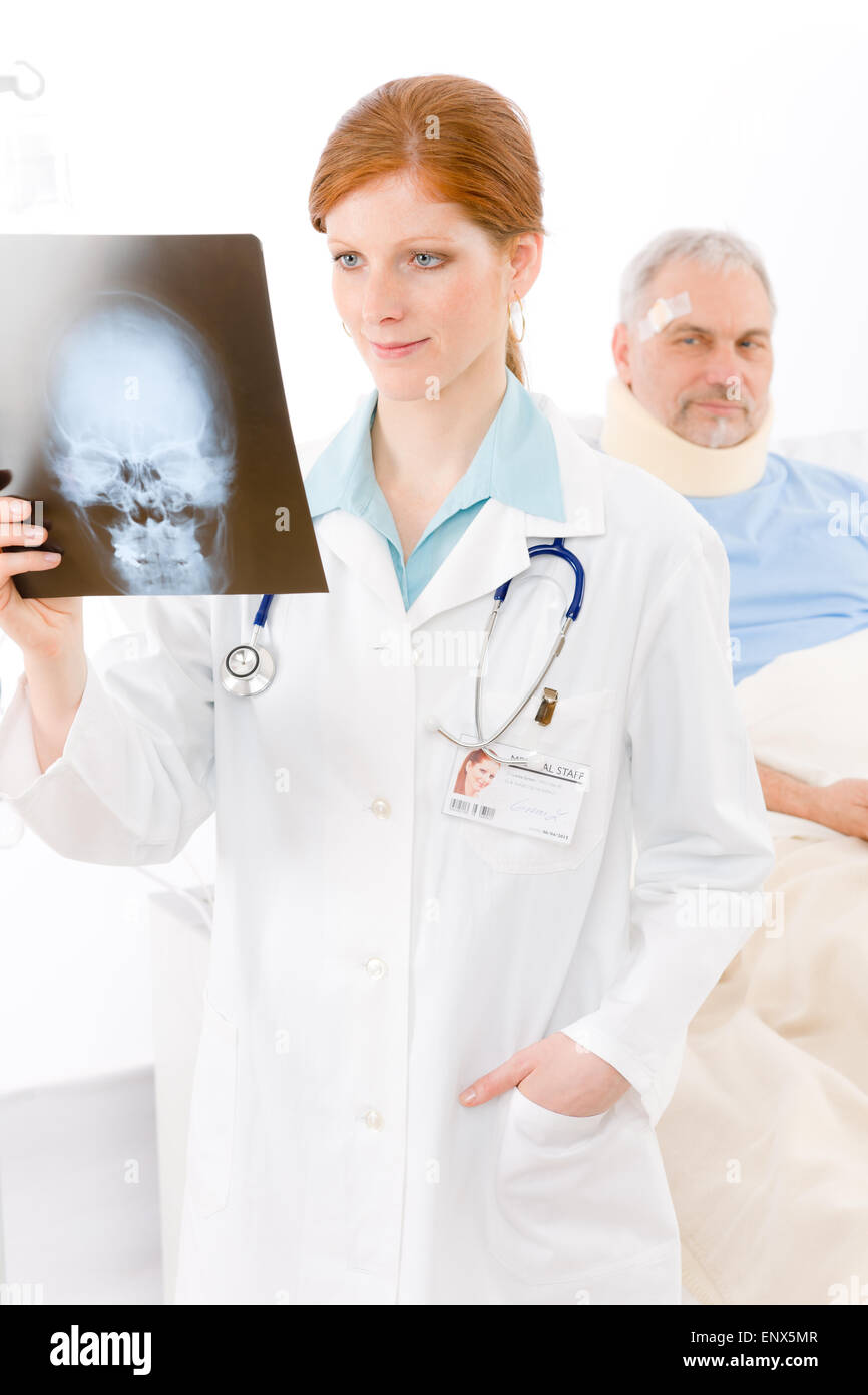 Hospital - female doctor examine patient x-ray Stock Photo - Alamy