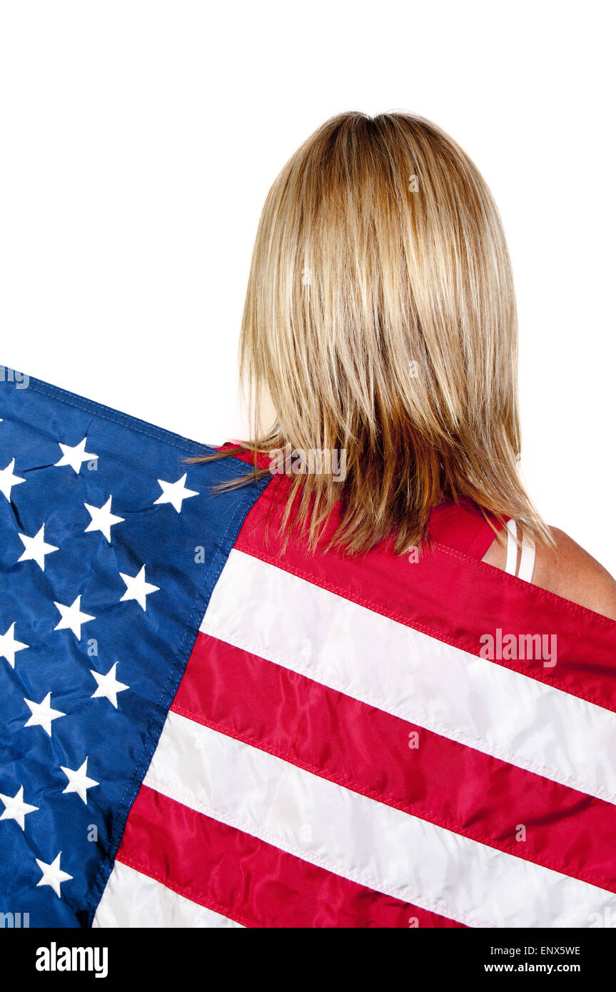 Woman with a Flag Stock Photo - Alamy