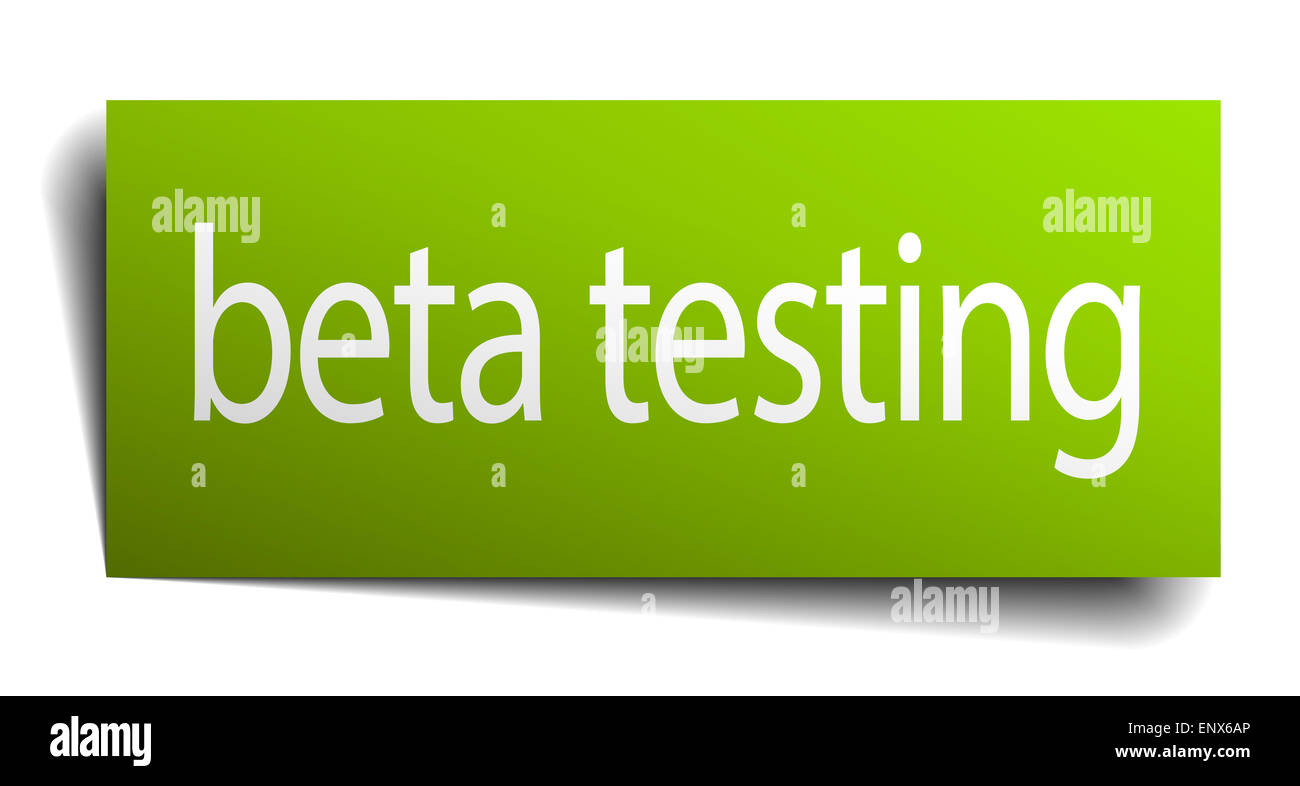 beta testing green paper sign on white background Stock Photo - Alamy