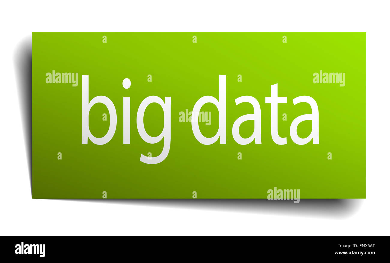 big data green paper sign on white background Stock Photo - Alamy