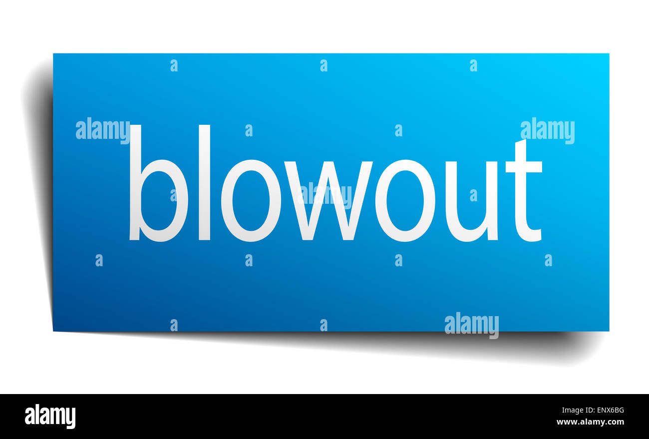 blowout blue square isolated paper sign on white Stock Photo - Alamy