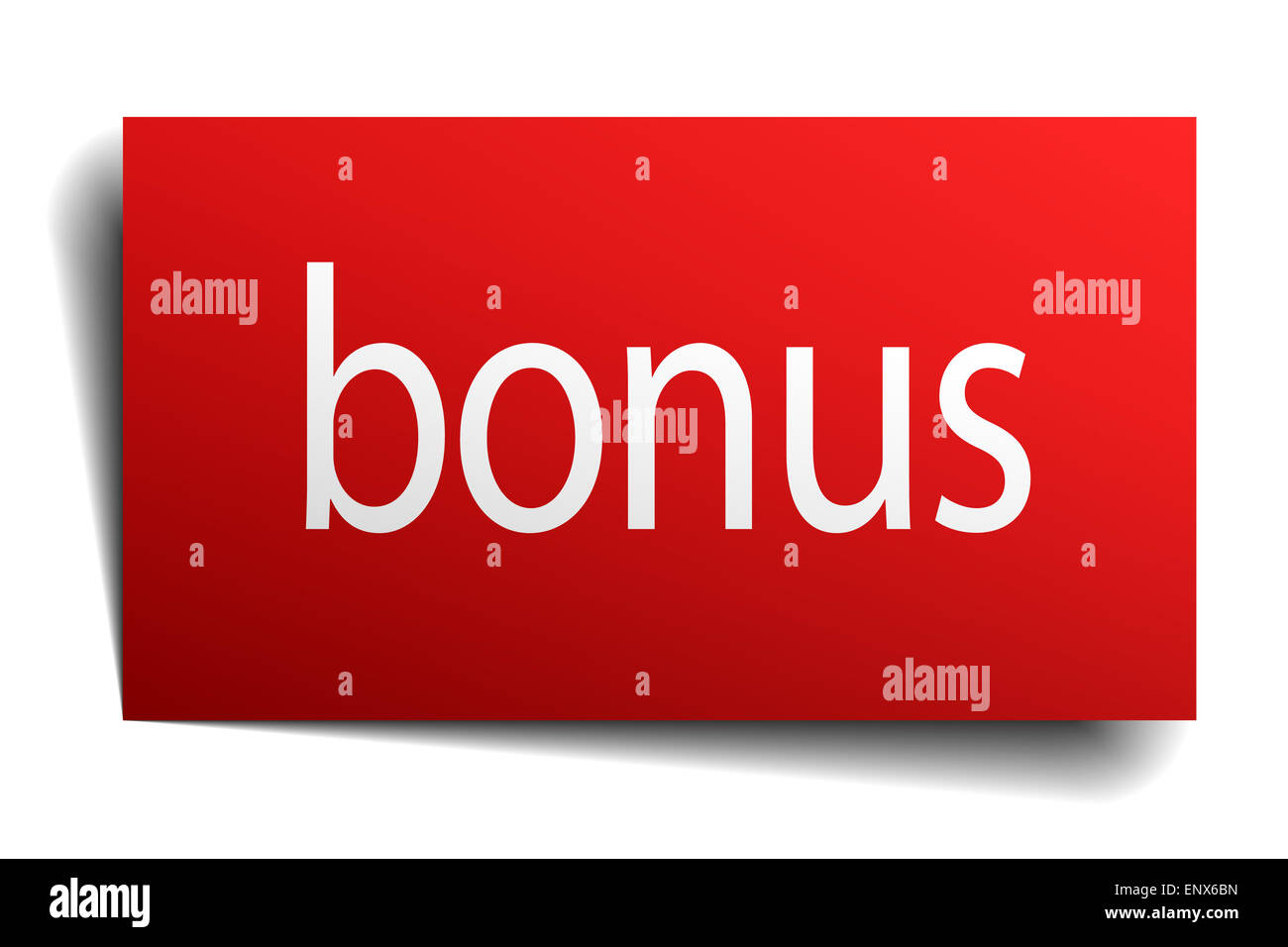 bonus red paper sign isolated on white Stock Photo - Alamy