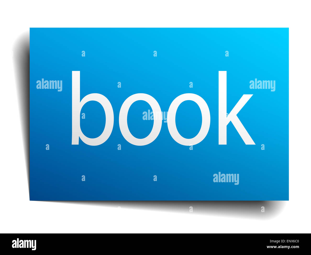 book blue square isolated paper sign on white Stock Photo - Alamy