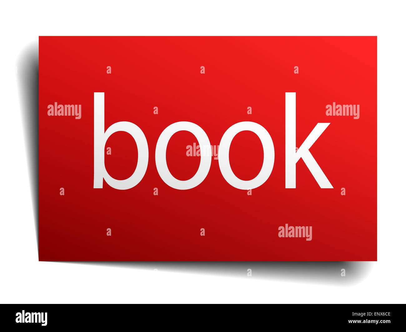 book red paper sign isolated on white Stock Photo - Alamy