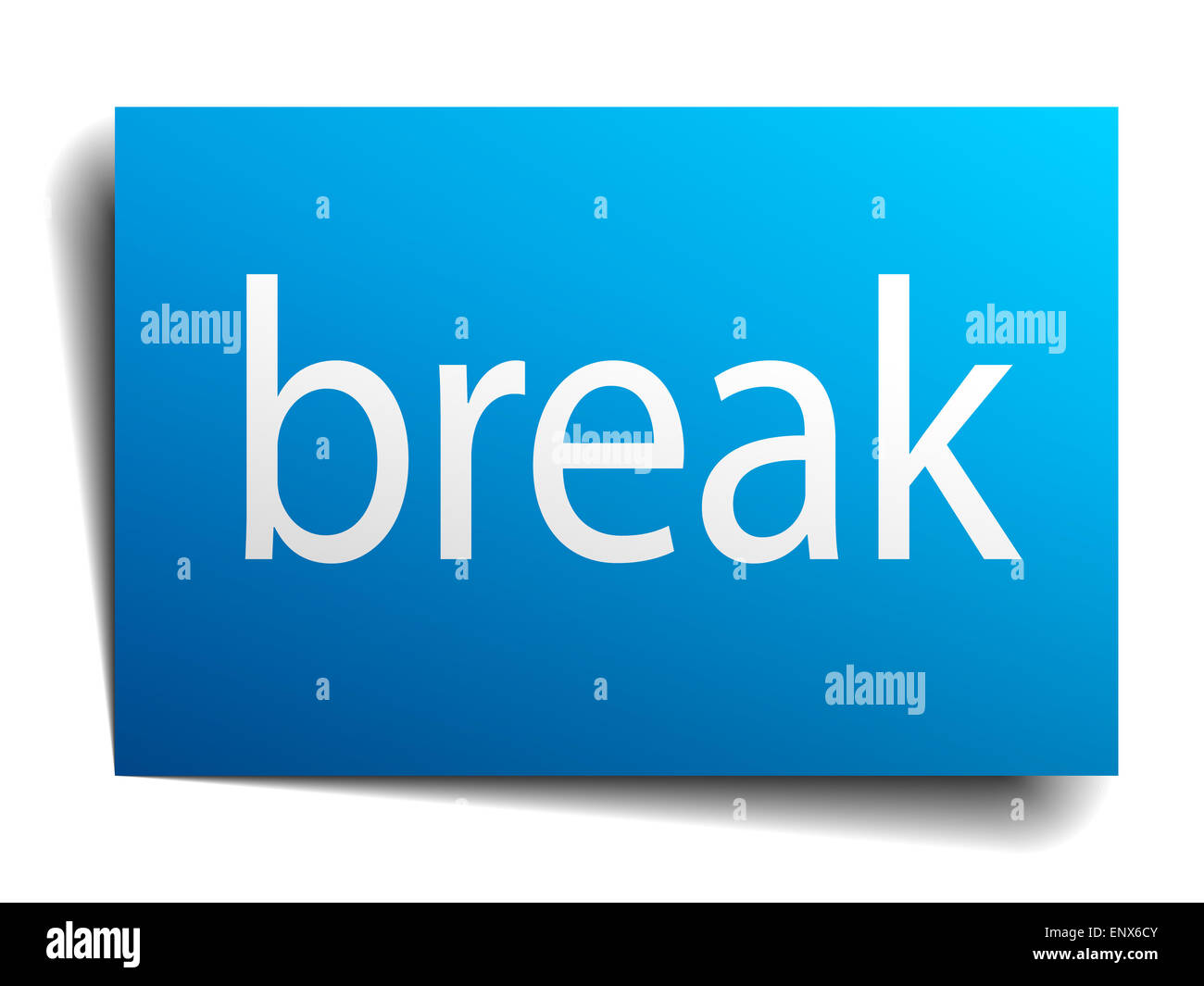break blue square isolated paper sign on white Stock Photo - Alamy