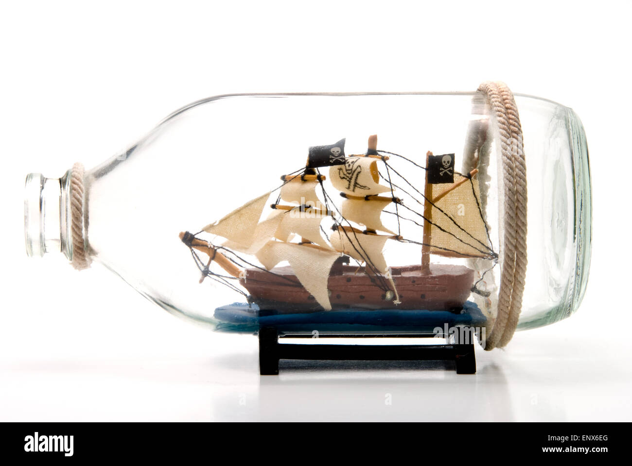 Pirate Ship in a Bottle Stock Photo - Alamy