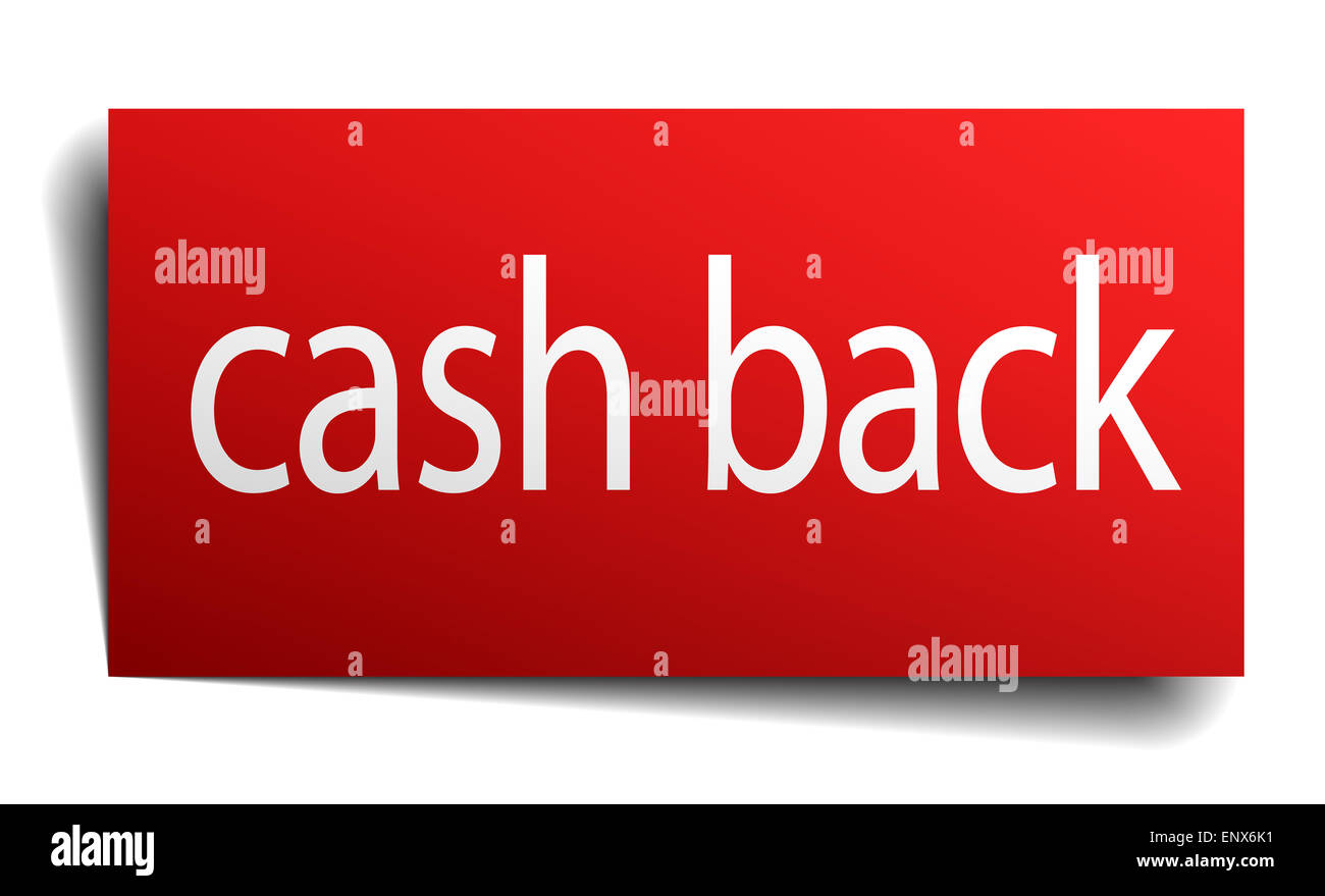 cash back red paper sign isolated on white Stock Photo - Alamy