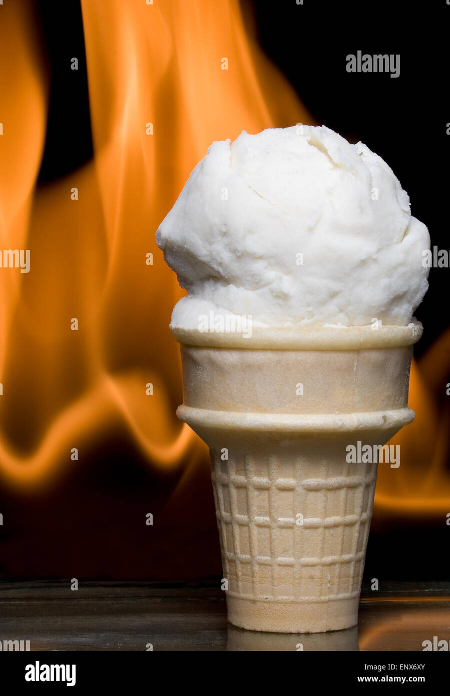 Flaming Ice Cream Stock Photo - Alamy