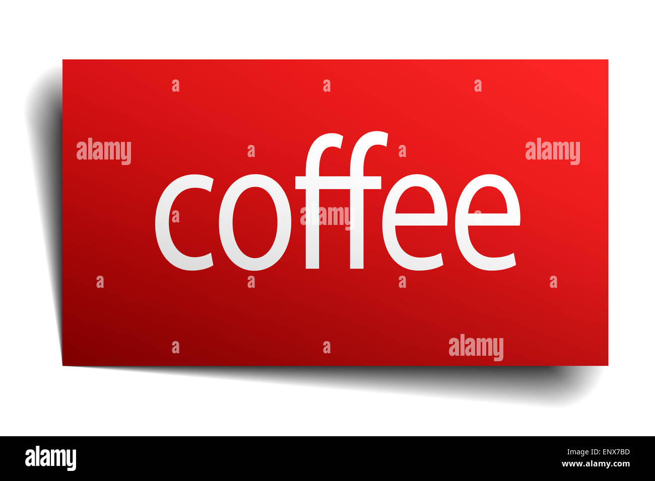 coffee red paper sign isolated on white Stock Photo - Alamy