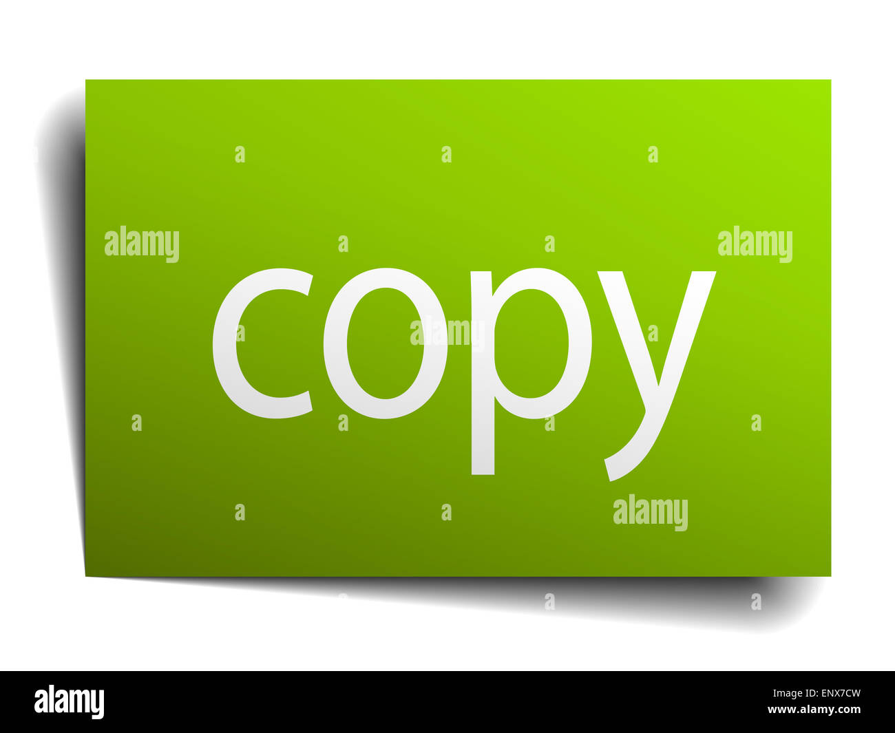 copy green paper sign on white background Stock Photo - Alamy