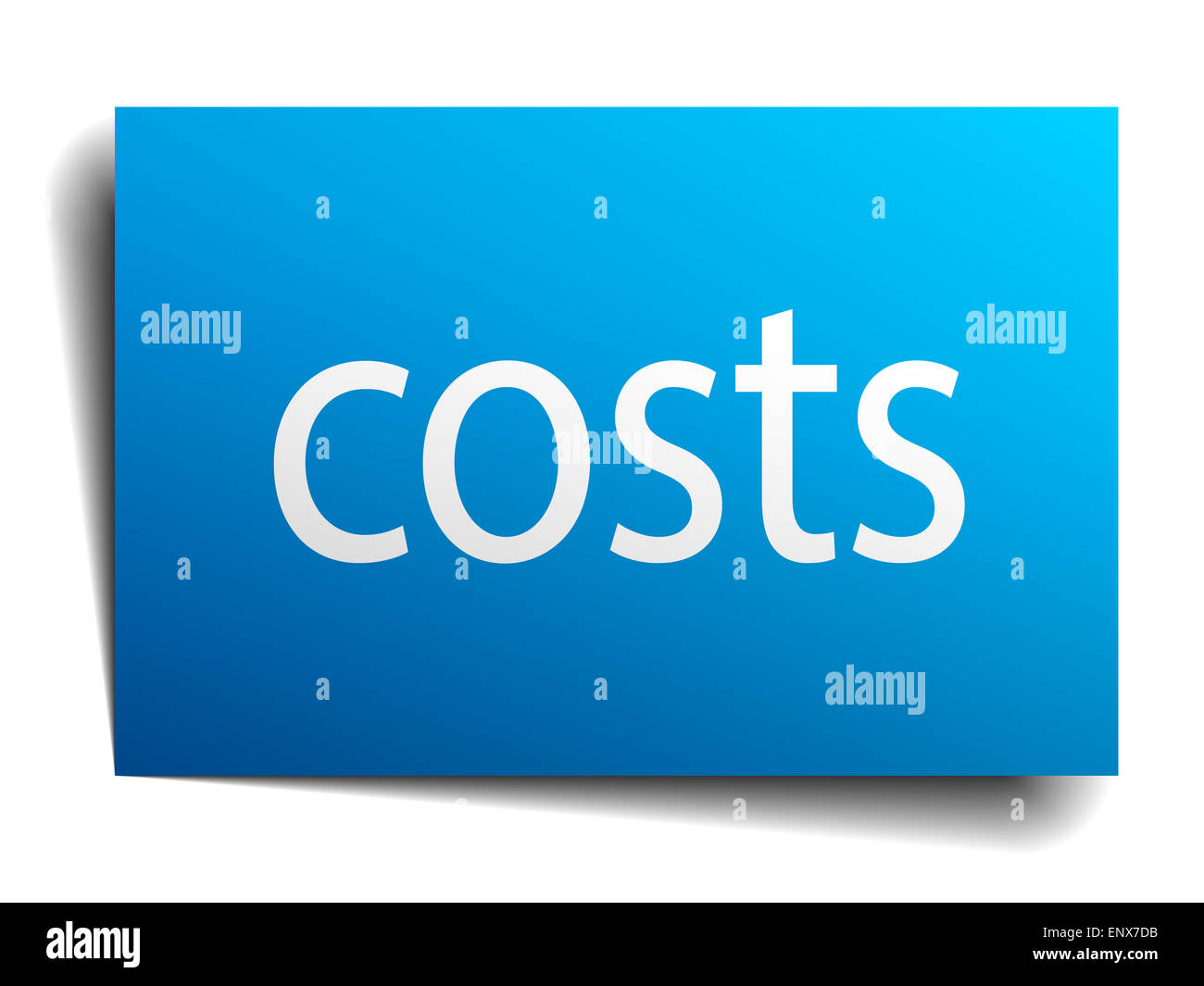 costs blue square isolated paper sign on white Stock Photo - Alamy