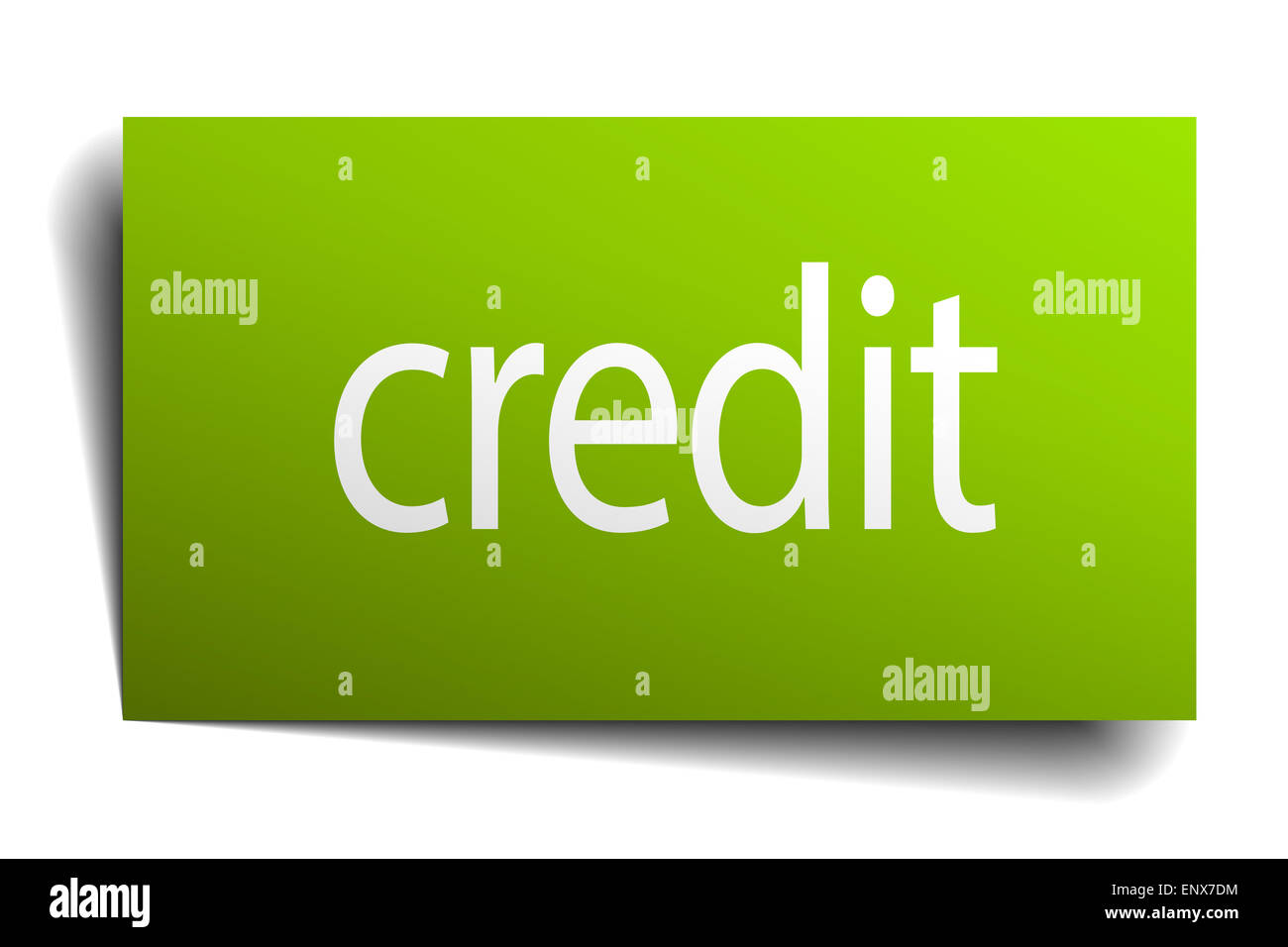 credit green paper sign on white background Stock Photo - Alamy