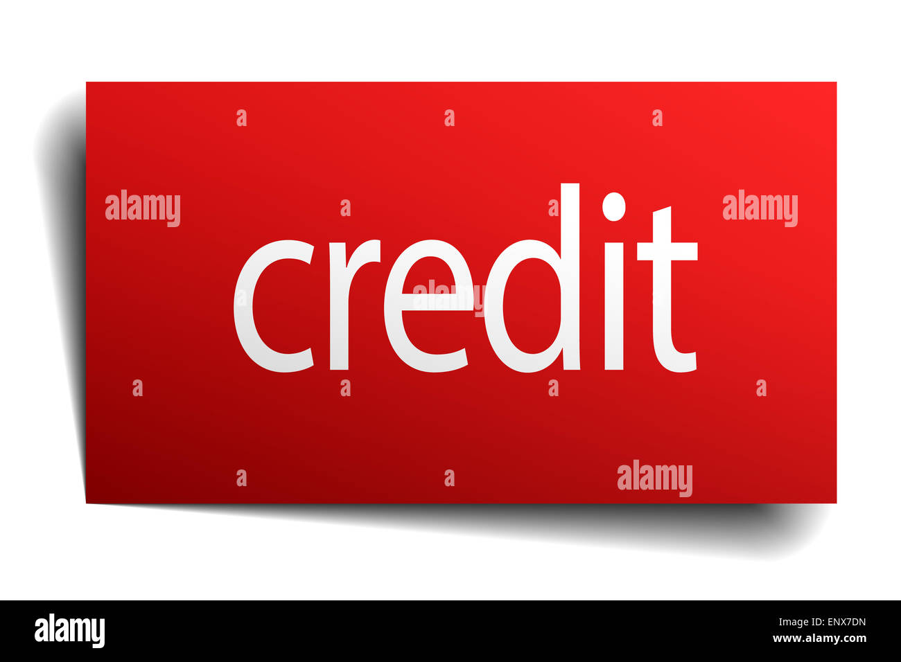 credit red square isolated paper sign on white Stock Photo - Alamy