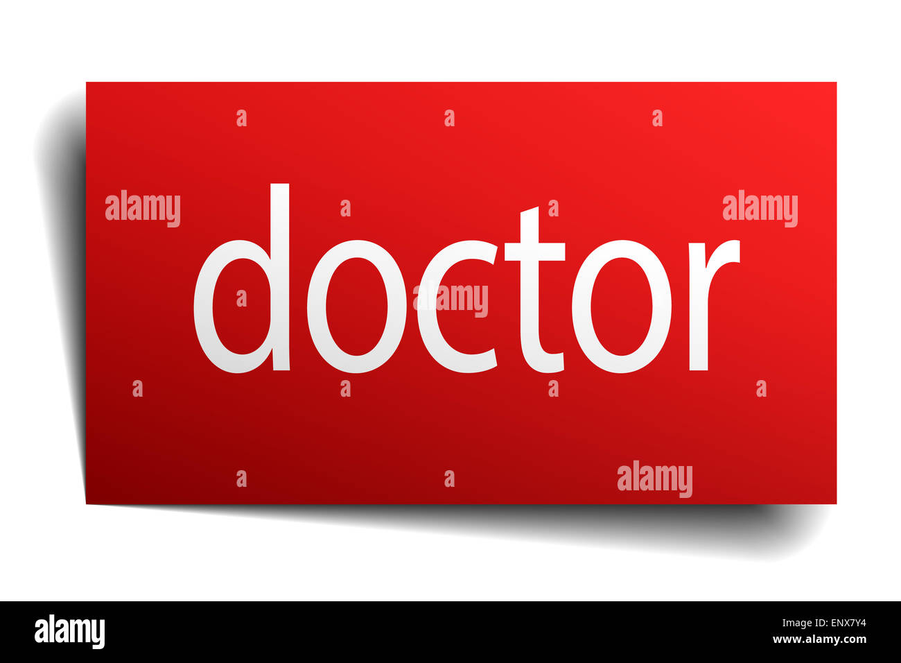 doctor red square isolated paper sign on white Stock Photo - Alamy