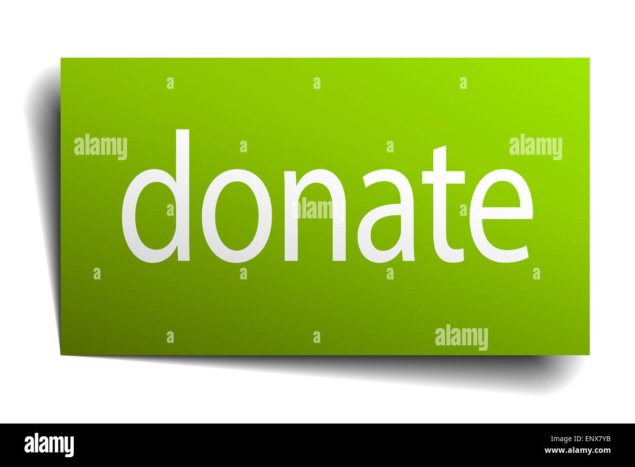 donate green paper sign isolated on white Stock Photo - Alamy