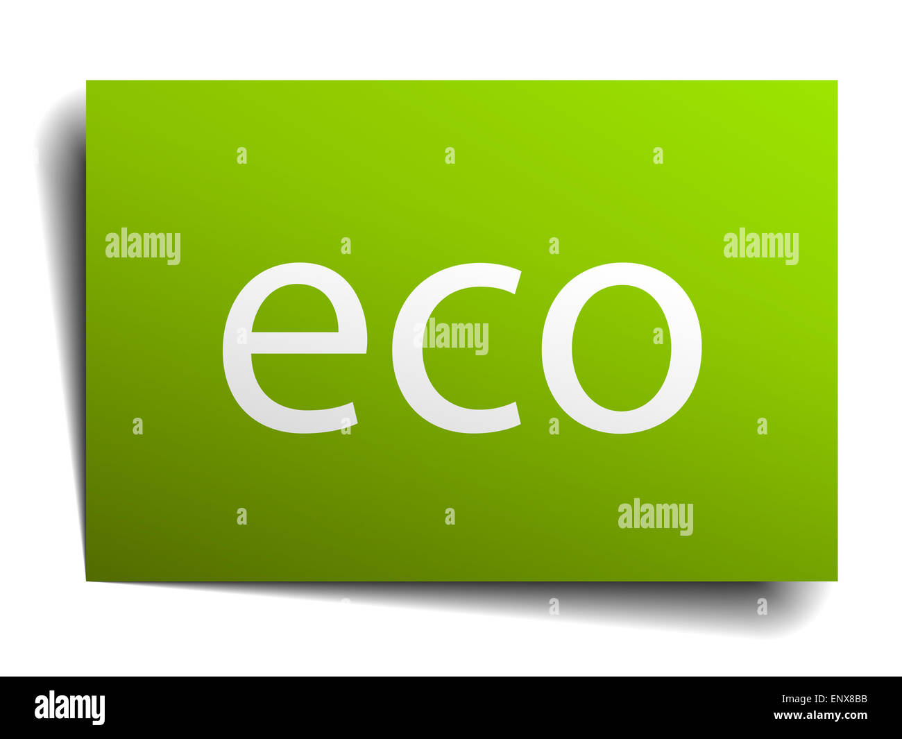 eco green paper sign isolated on white Stock Photo - Alamy