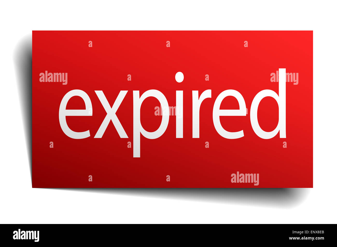 expired red square isolated paper sign on white Stock Photo - Alamy