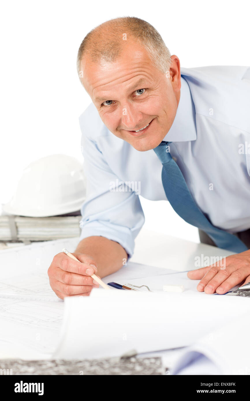Senior man work on blueprints construction plans Stock Photo - Alamy Senior man work on blueprints construction plans Stock Photo - Alamy