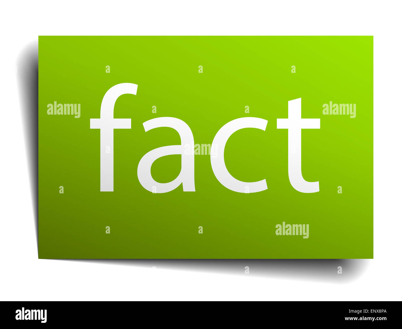 fact green paper sign isolated on white Stock Photo - Alamy