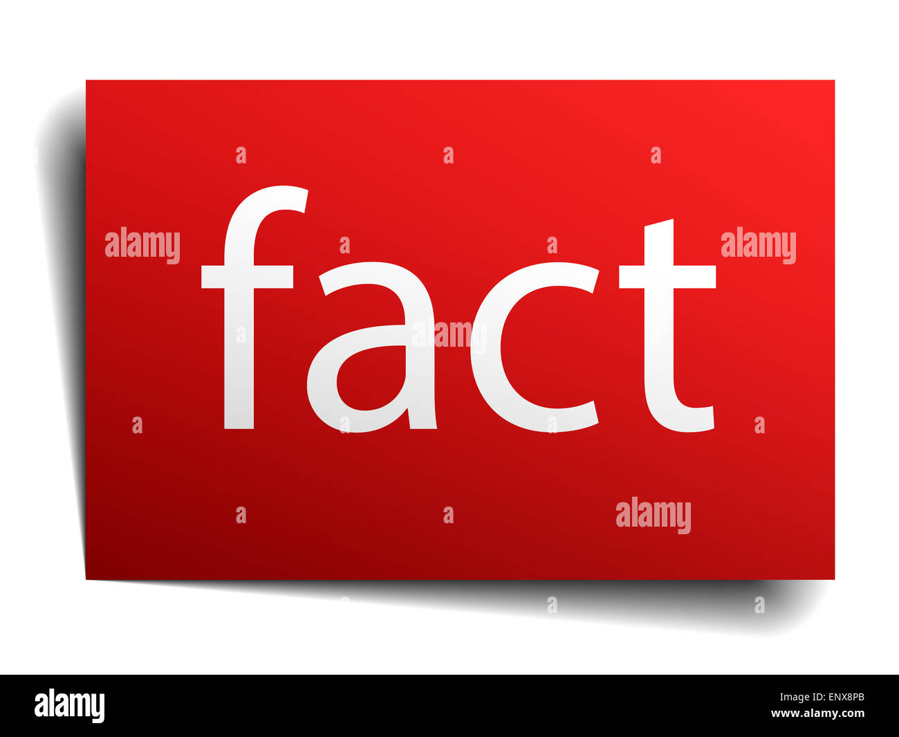 fact red square isolated paper sign on white Stock Photo - Alamy