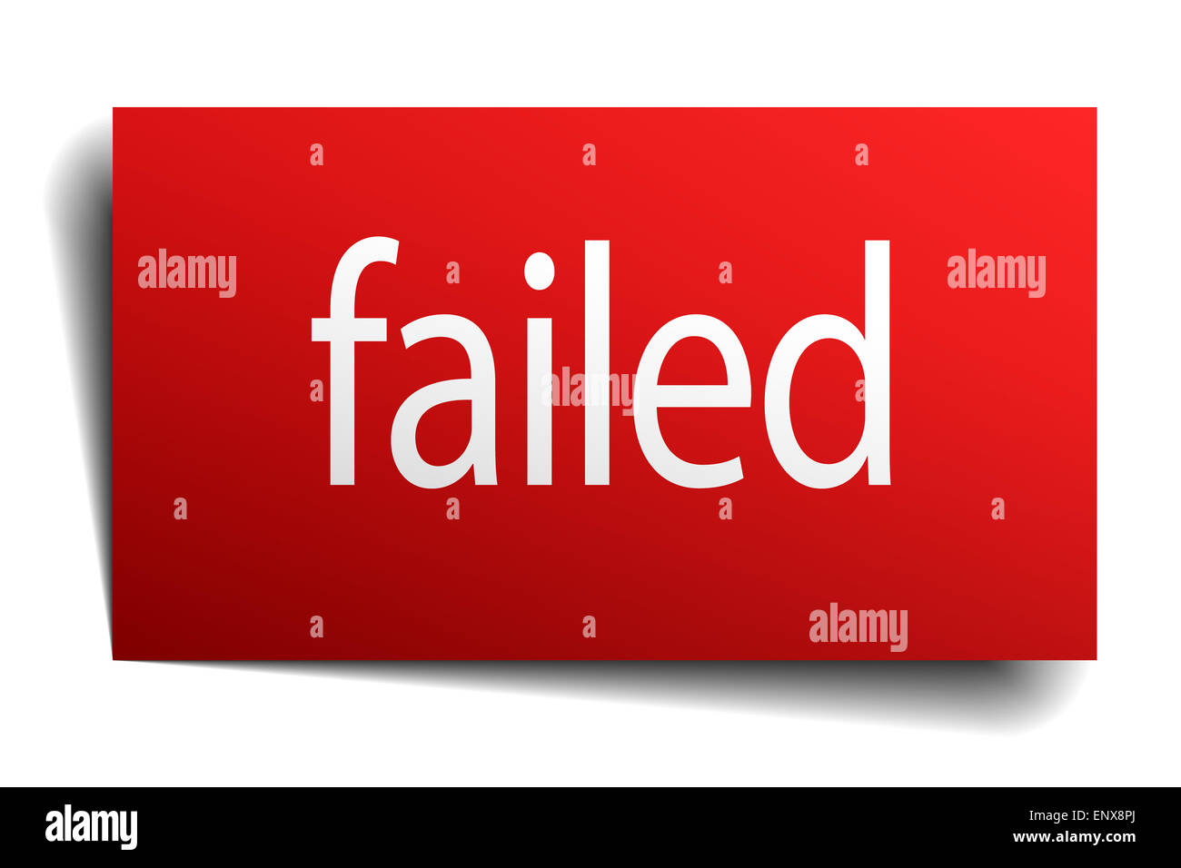 failed red square isolated paper sign on white Stock Photo - Alamy